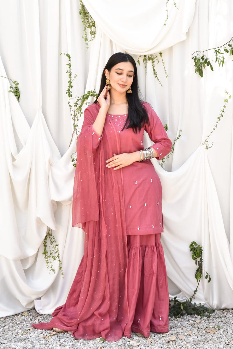 Durkhanay, Embroidered Gharara Set – Rang Barsay