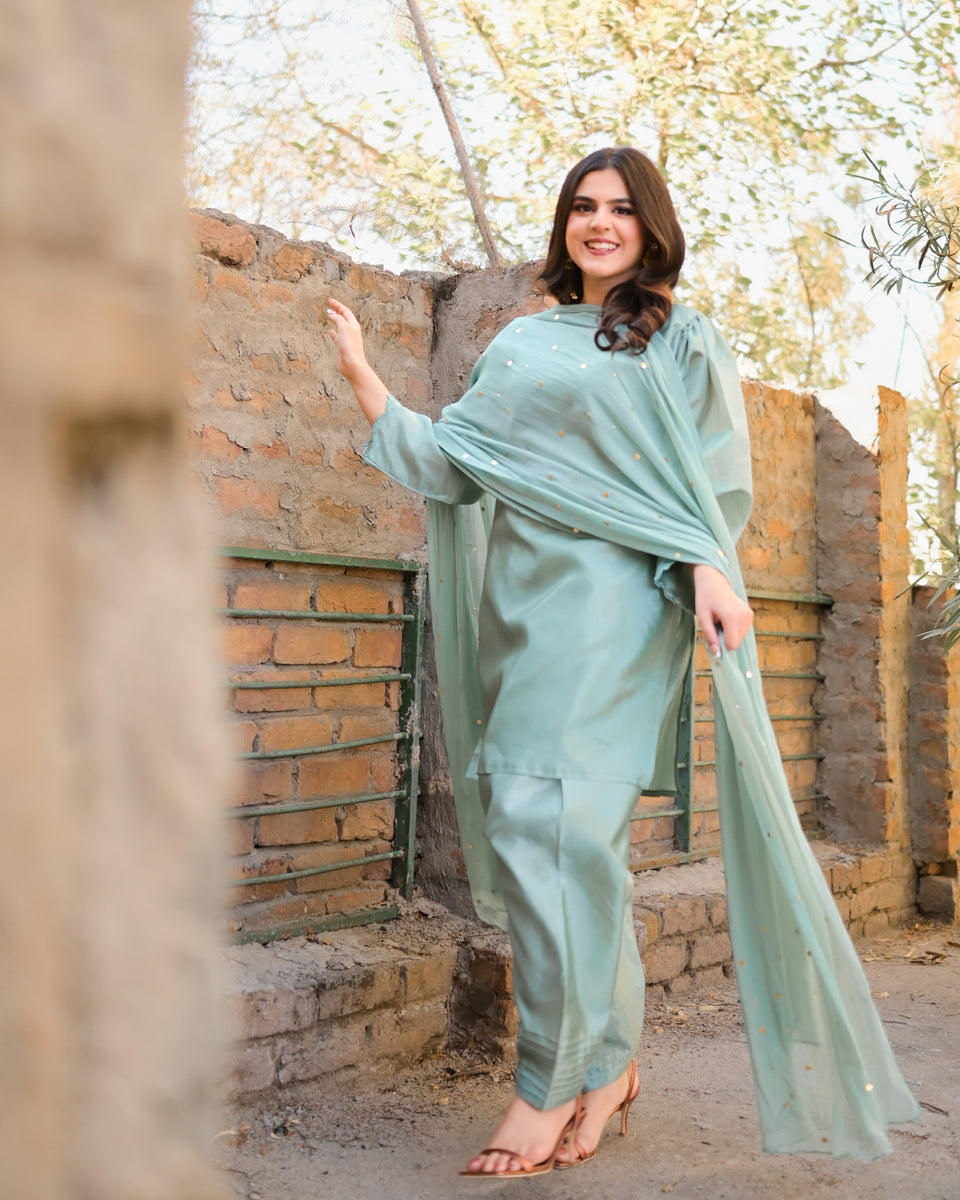 Drizzle - Farshi Shalwar Suit – Rang Barsay
